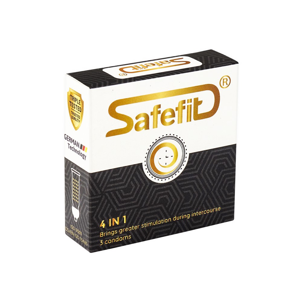 Mua Bao cao su SafeFit - 4in1 (gân, gai, cổ thắt và benzocaine - long ...