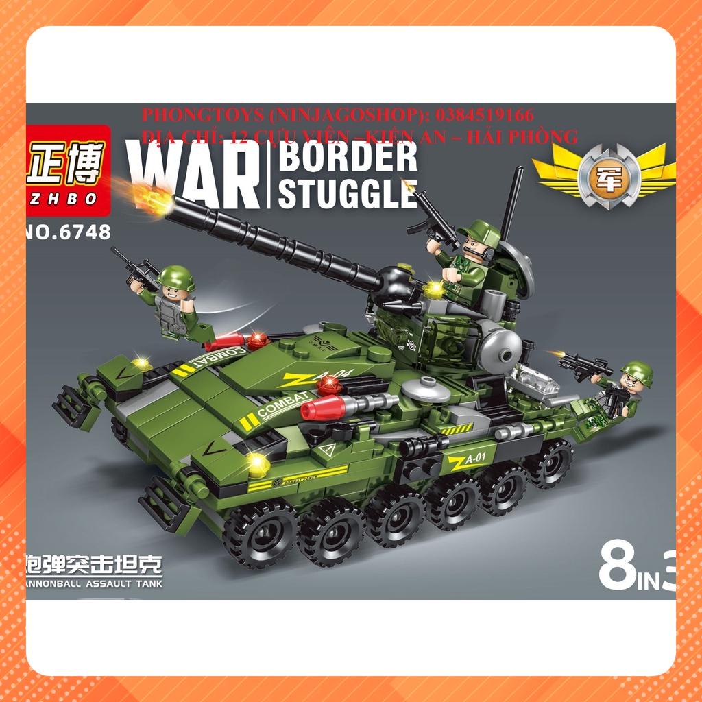 [Có sẵn] Lắp ráp xếp hình Lego ZHBO 6748 : XE TĂNG BỌC THÉP QUÂN SỰ 645 ...
