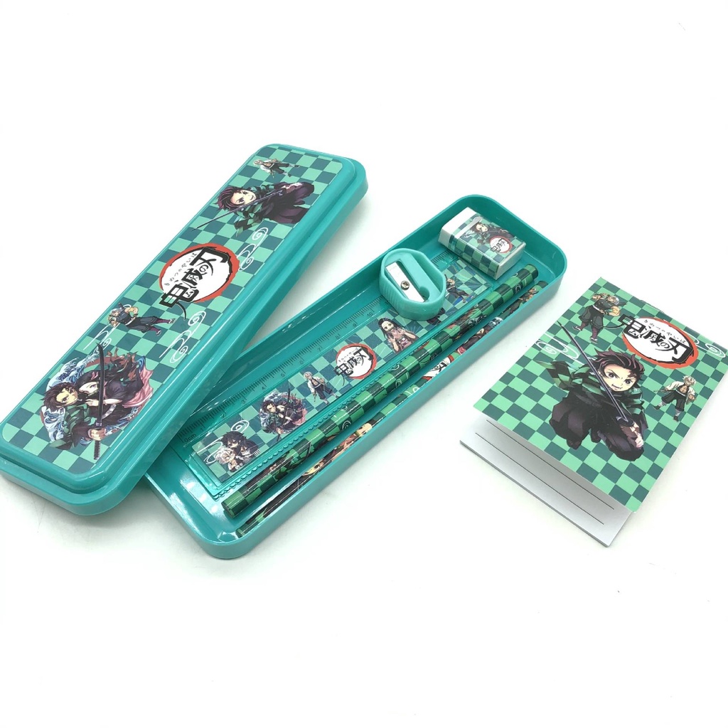 Mua Bộ bút chì kèm tẩy gôm, thước kẻ và gọt bút chì quà 6 Pcs/set Anime ...
