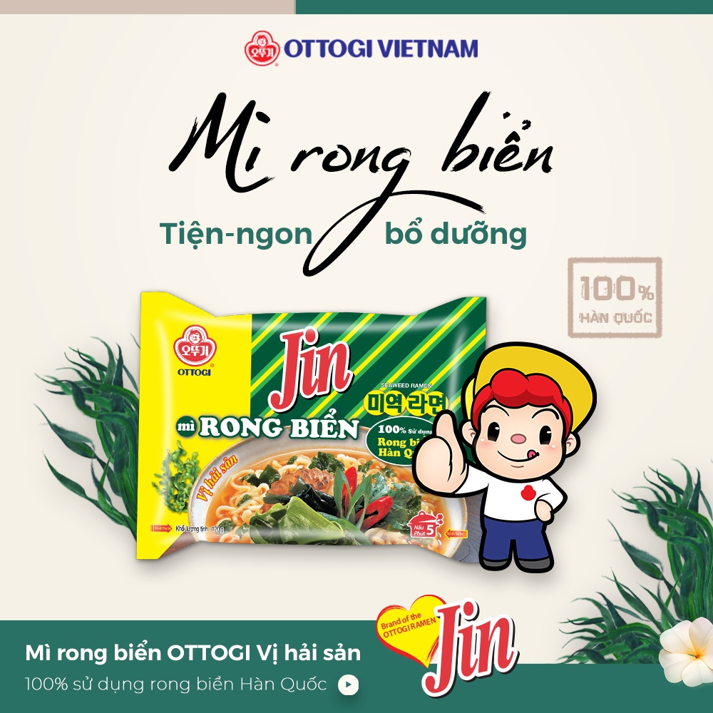 Mua Lốc 5 Gói Mì Ottogi Jin Rong Biển 600G (120G x 5 Gói) Chuẩn Vị Hàn ...