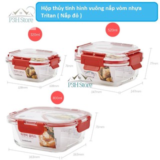 Hộp thủy tinh chịu nhiệt Lock&Lock nắp vòm nhựa Tritan LLG491 LLG492 ...