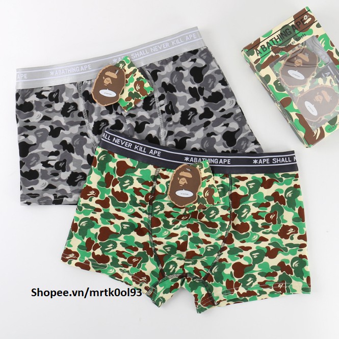 Hộp 2 Quần Boxer BAPE hàng xuất dư cực mịn đẹp (ảnh thật) | Shopee Việt Nam
