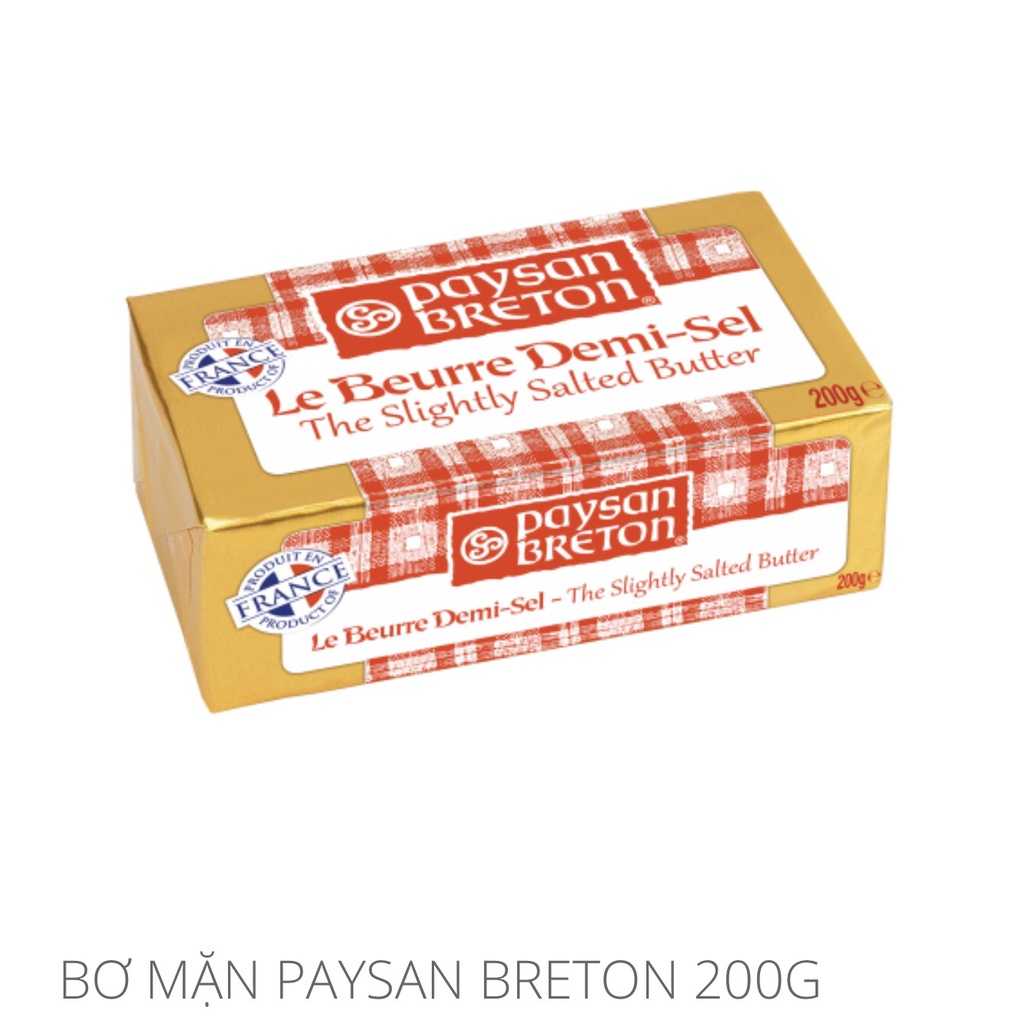 BƠ MẶN PAYSAN BRETON GÓI 200g - Slightly salted Butter Paysan | Shopee ...