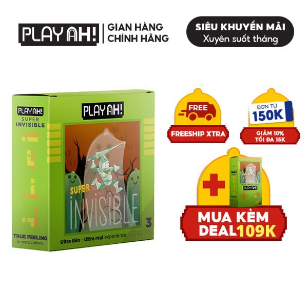Mua Bao Cao Su PLAYAH Super Invisible Siêu Mỏng Hộp 3/10 giá rẻ nhất ...