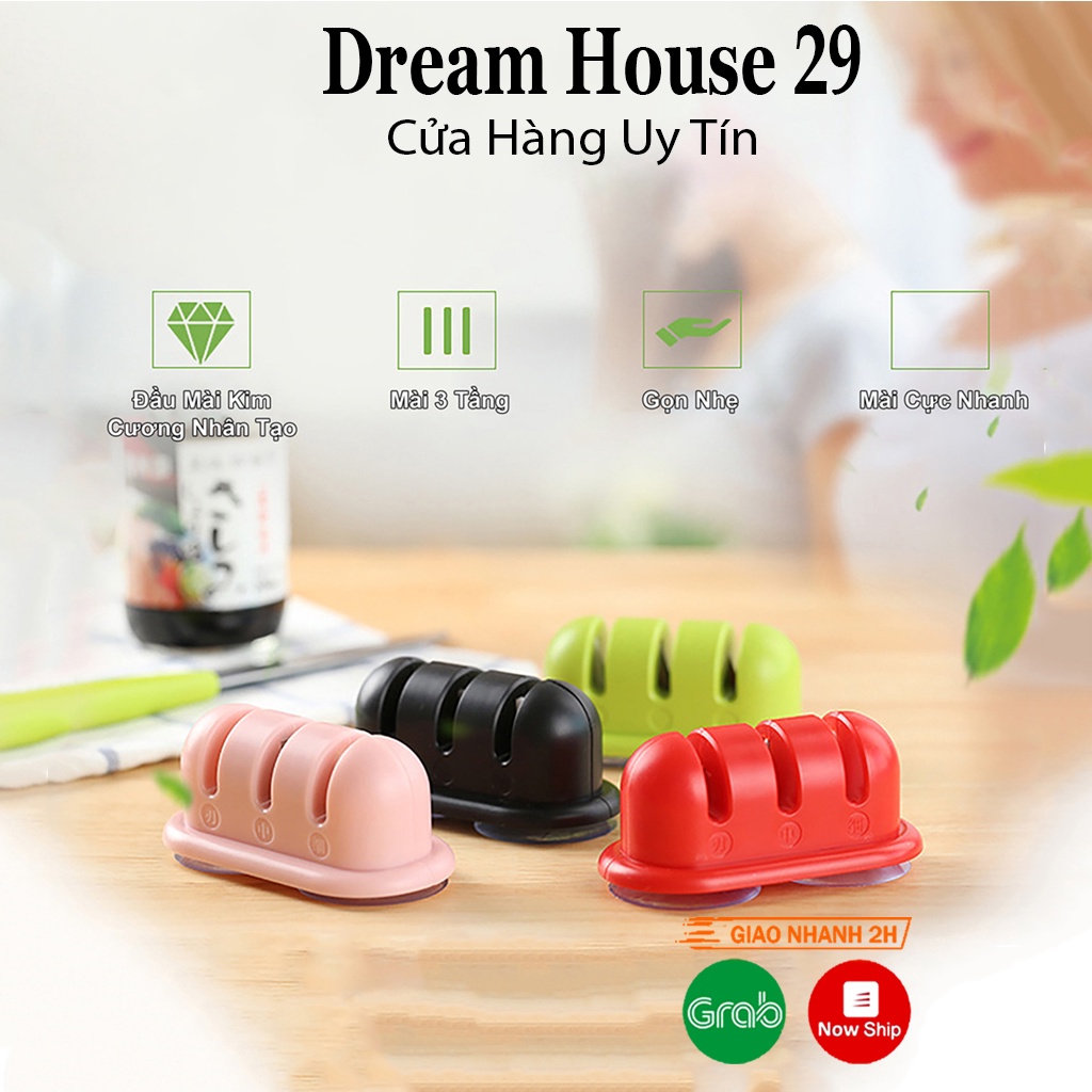 Đá mài dao mini, máy mài dao 3 đầu mài, hình con khỉ nhiều màu kích ...