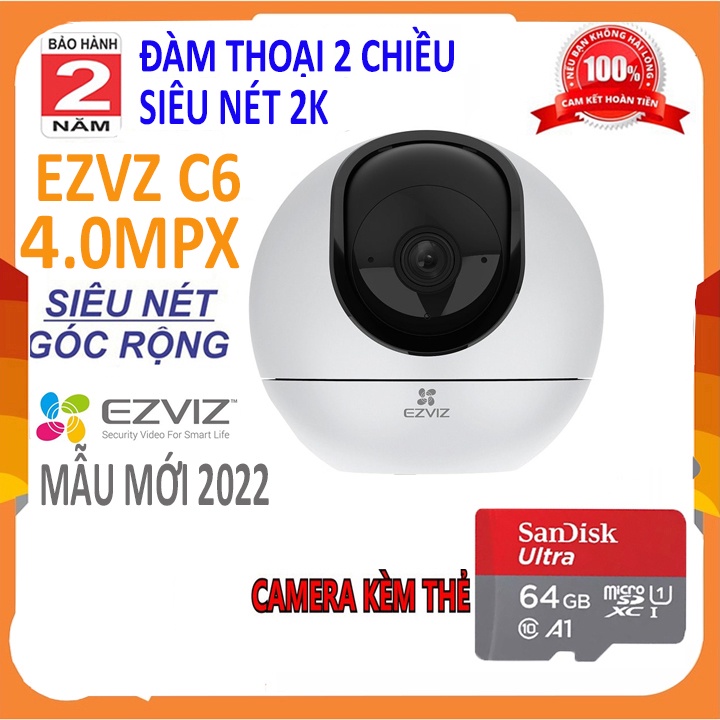 Camera IP Wifi Ezviz C6 2K 4.0 MP Siêu Nét Xoay 360 Độ- Đàm Thoại 2 ...