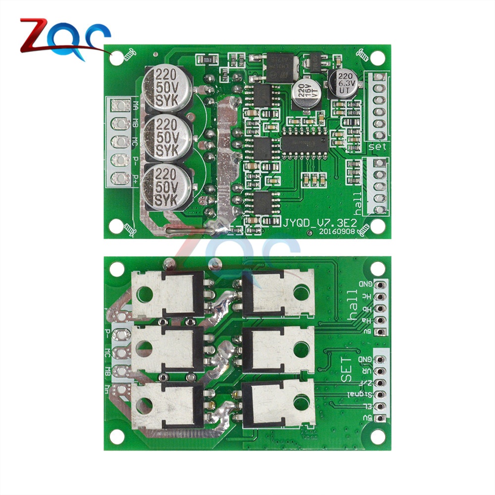 DC 12V-36V 24V 20A 500W Brushless Motor Controller Hall BLDC Driver Board Voltage PWM speed ...