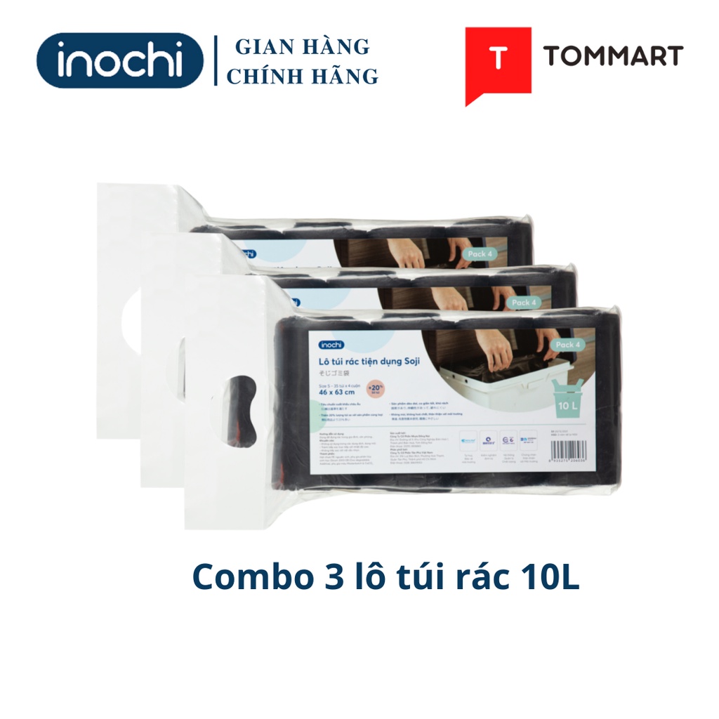 Mua Combo 3 Lô - 12 CUỘN Túi Rác Tự Huỷ Soji Inochi Màu đen Có Quai ...