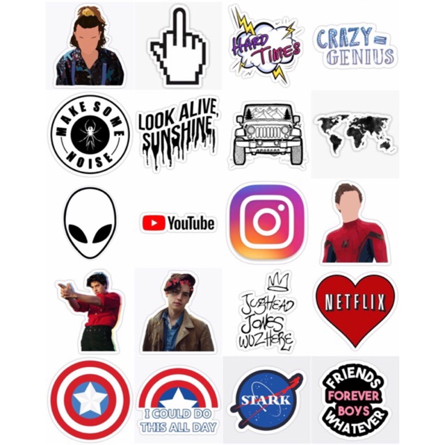 Set 20 stickers For Boys trang trí điện thoại laptop sổ tay - Cool Swag ...