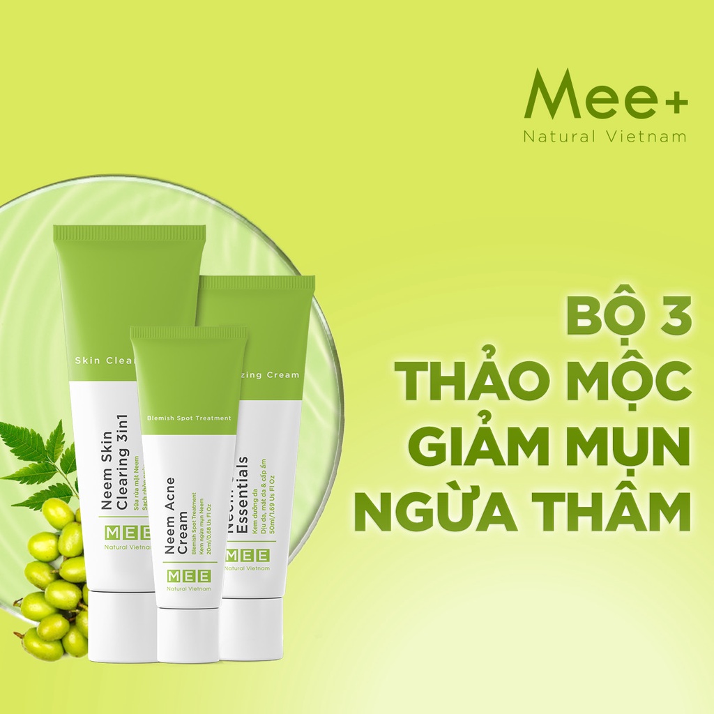Chấm mụn sữa rửa mặt cho da mụn kem dưỡng ẩm MEE NATURAL - Bộ chăm sóc ...