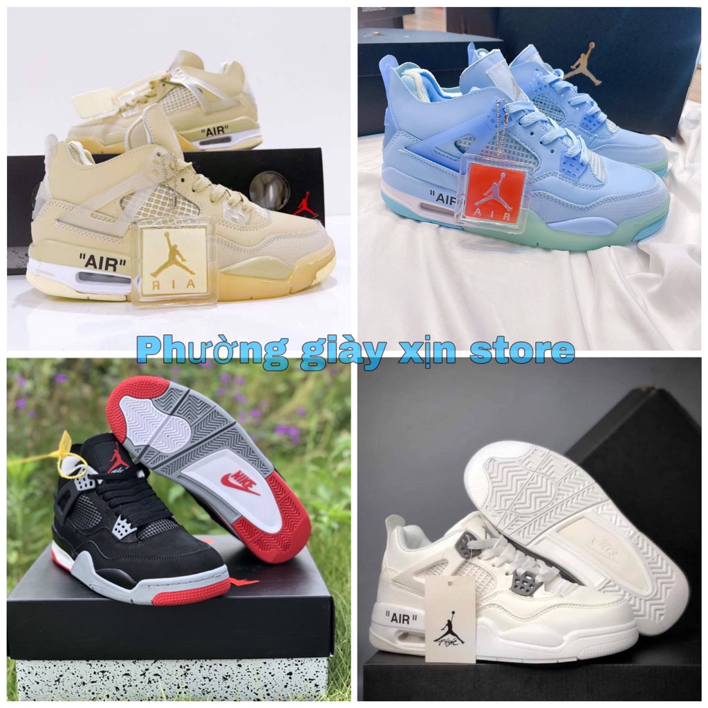 Mua Giày thể thao air jordan 4 retro off white kem, Xanh dương, Trắng ...