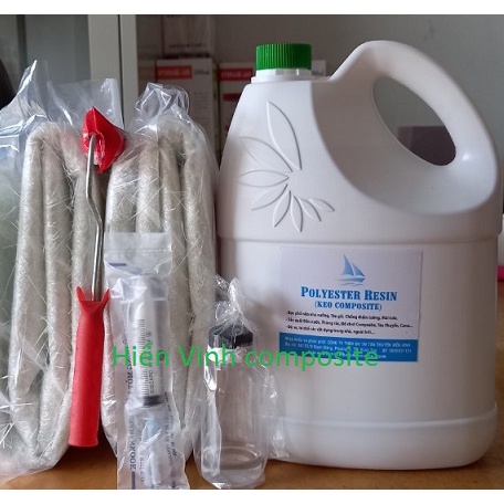 Mua Combo gồm 4 kg keo composite (polyester) + 2 kg sợi mat 300 + xúc ...