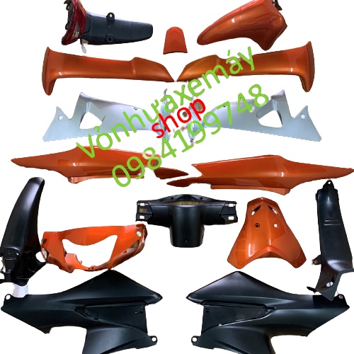 Mua [ LOẠI ĐẸP ) Bộ vỏ nhựa xe wave -dàn áo xe Wave A MÀU CAM ,Wave rs ...