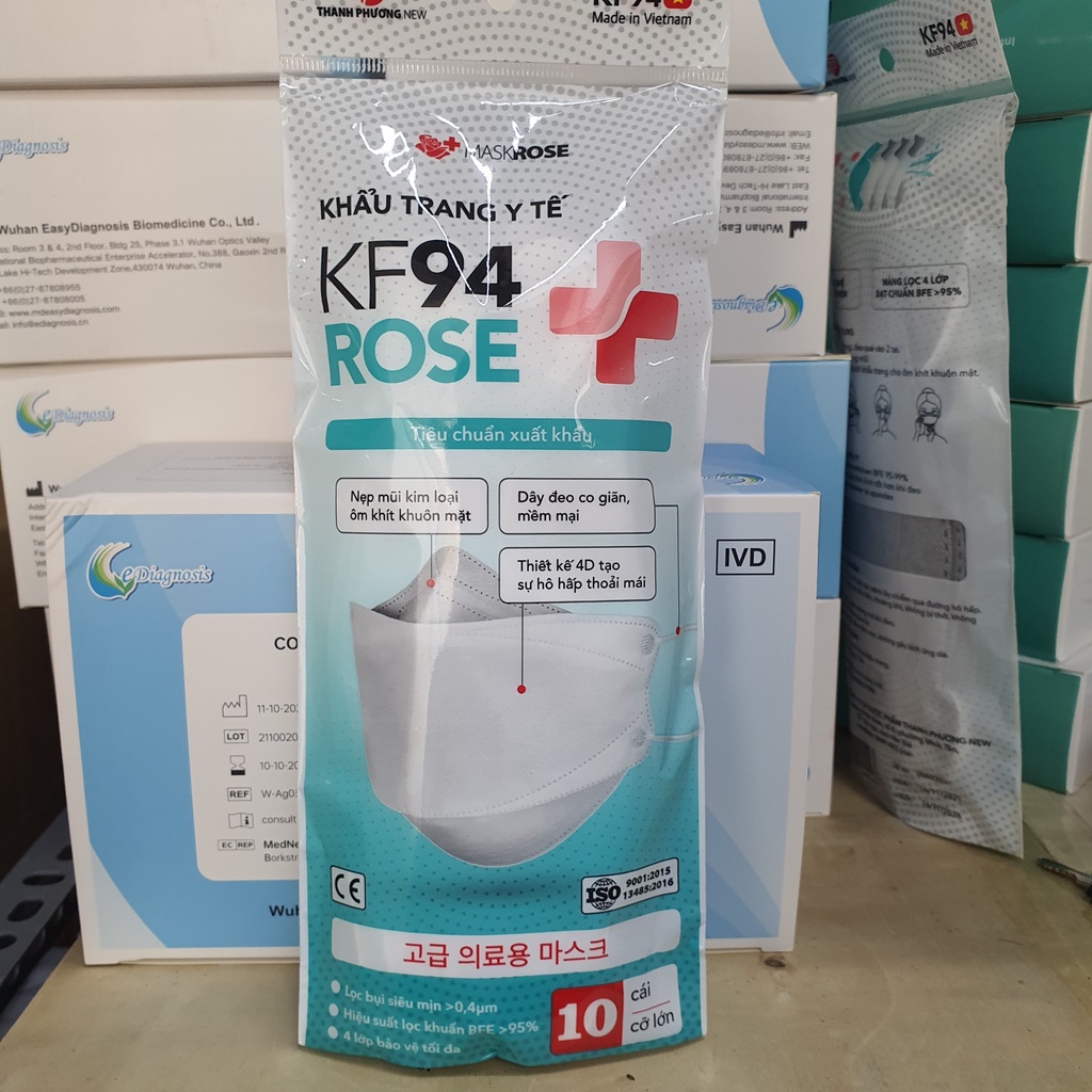 Mua Khẩu Trang Y Tế Kháng Khuẩn 4D Mask Rose KF94 Thanh Phương (Hàng ...