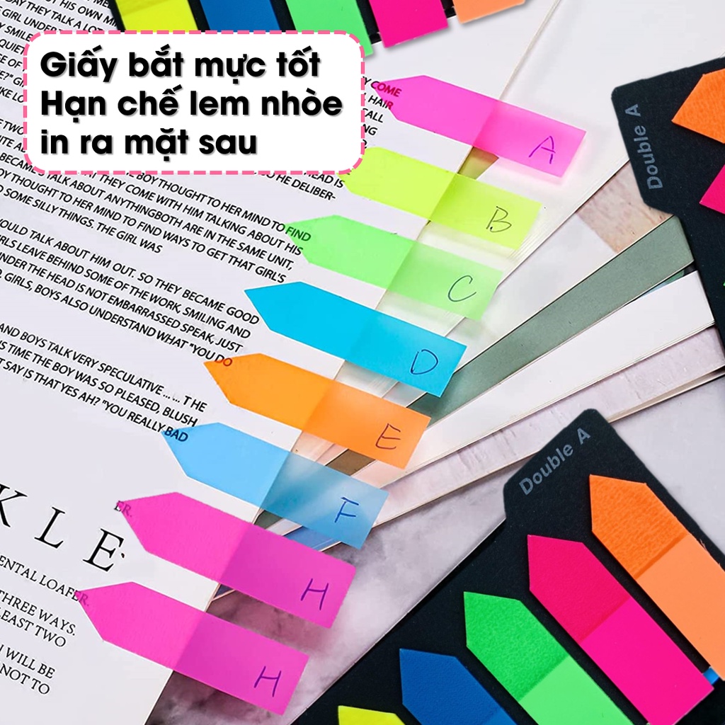Mua Giấy Note ghi chú 5 màu nhựa Double A - phân trang mũi tên P PLUS ...