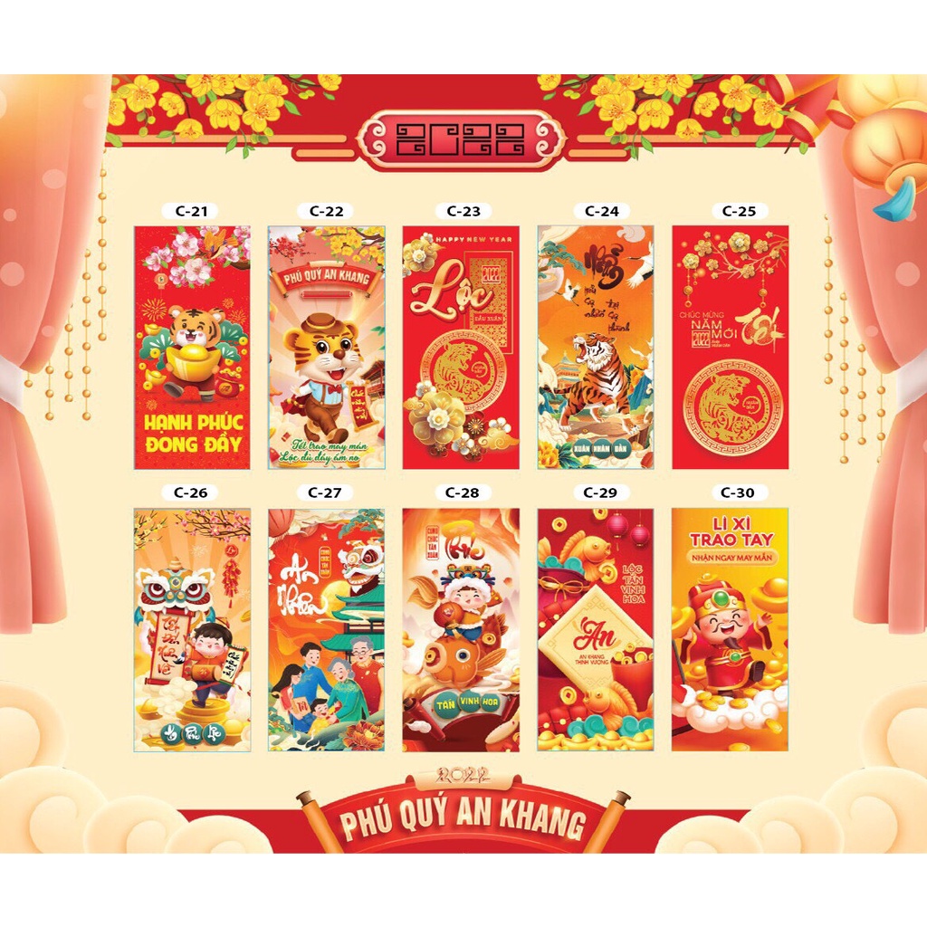 Mua COMBO 1000 Bao Lì Xì Trend 2022 Full 100 Mẫu Hàng Có Sẵn Phong Bao ...