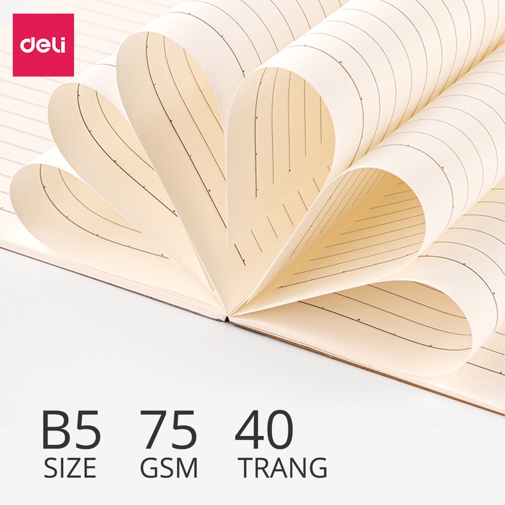 Mua Sổ ghi chép khâu gáy vintage cao cấp Deli Giấy kẻ ngang 80 trang ...