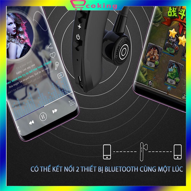 Mua Tai Nghe Không Dây nhét tai Bluetooth V9 ECOKING{TẶNG KÈM TAI NGHE DÂY} âm thanh vòm HIFI có ...