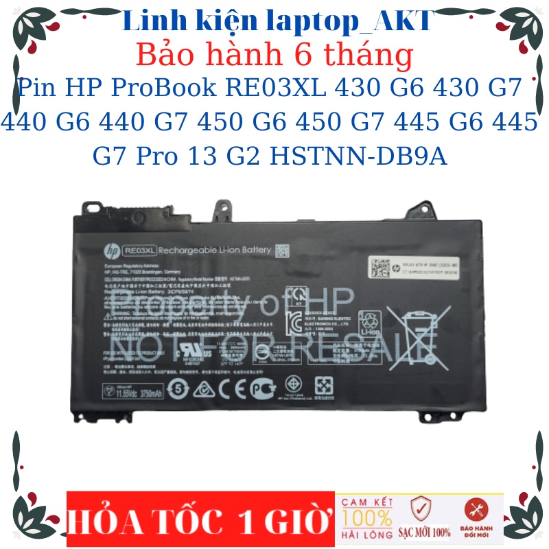 Pin Laptop HP ProBook RE03XL 430 G6 430 G7 440 G6 440 G7 450 G6 450 G7 ...