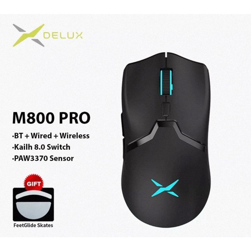 Mua Chuột không dây gaming Delux M800 Pro pixart 3370 dpi 19000 giá rẻ ...