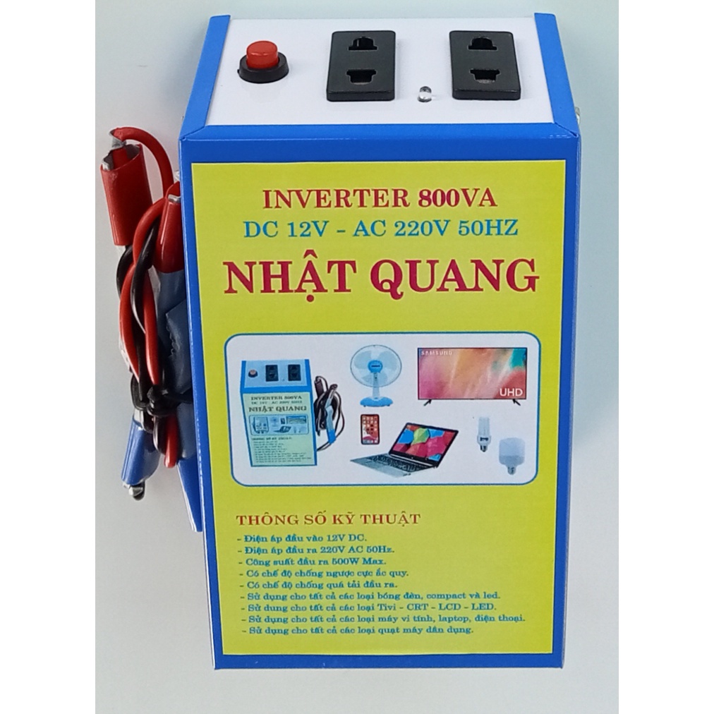 Mua ((HCM) ĐẢO ĐIỆN 12V RA 220V AV 800VA (INVERTER) giá rẻ nhất | TecKi.Vn
