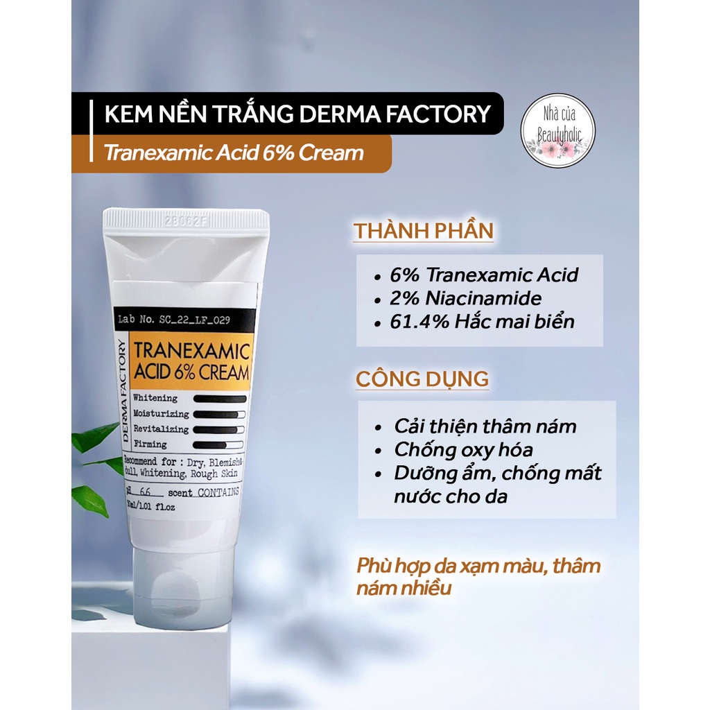Kem dưỡng giảm thâm nám DERMA FACTORY TRANEXAMIC ACID 6% CREAM 30ml ...