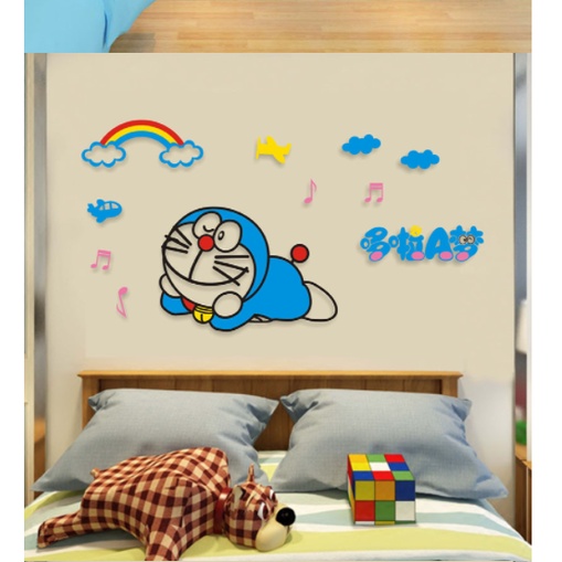 Mua Tranh dán tường mica 3D Doraemon- trang trí phòng khách, phòng ngủ ...