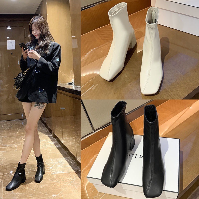 Mua GIÀY BOOTS NỮ CỔ THẤP DA PU ĐẾ 6,5 CM SANG CHẢNH (CÓ ẢNH THẬT ...