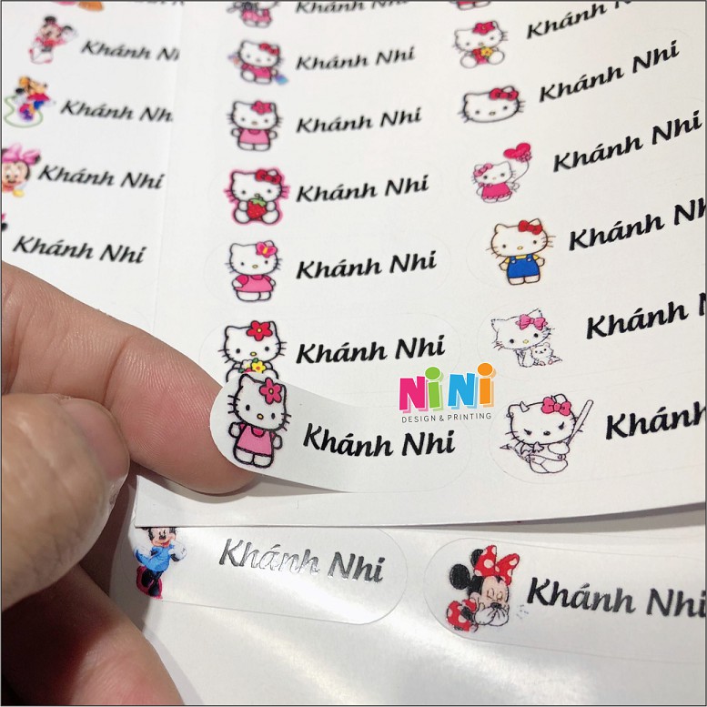 Combo 160 stiker tên bé - In Name sticker - tem decal nhựa tên cá nhân ...