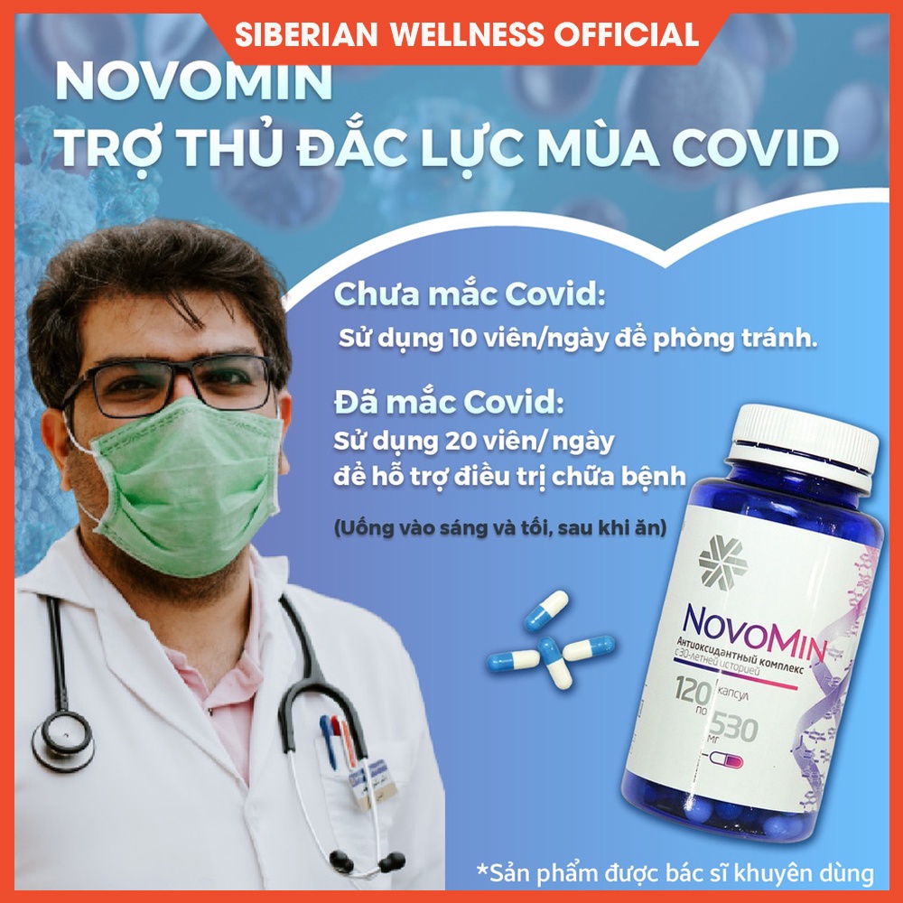 Mua Novomin - SIBERIAN WELLNESS - Viên uống chống oxy hóa, phục hồi tế ...