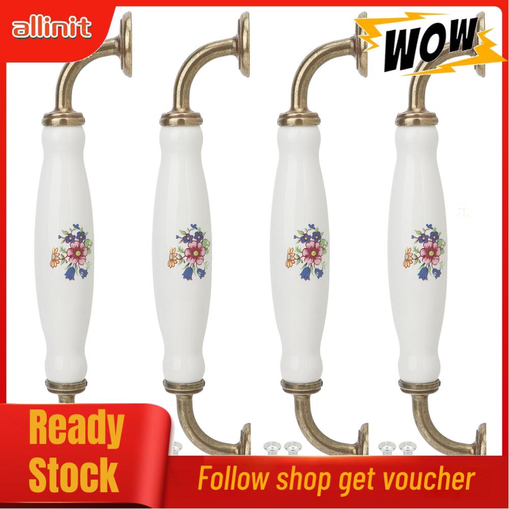 4 Sets Ceramic Door Cabinet Pull Handles European Furniture Handle ...