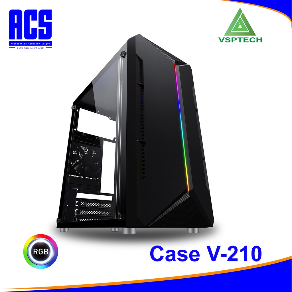 Case VSP V210 Nắp hông trong suốt được Trang bị sẵn LED RGB các cổng ...