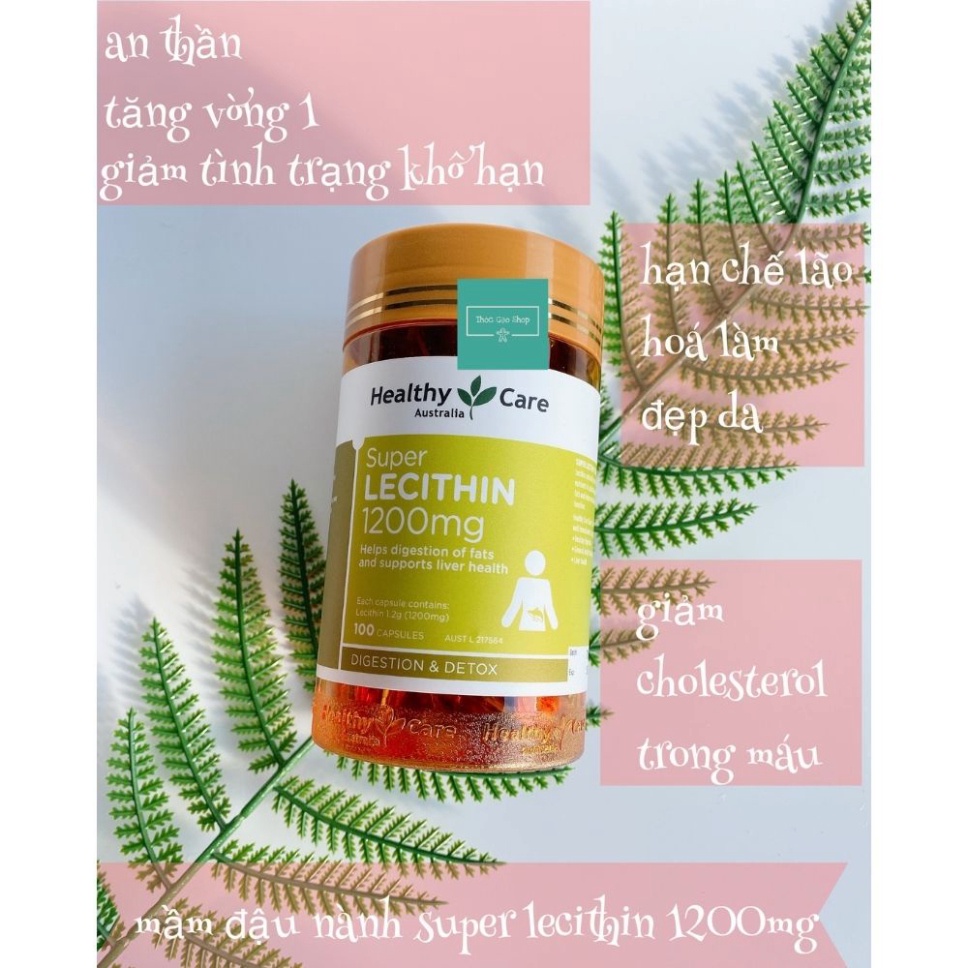 Viên uống mầm đậu nành Healthy Care Super Lecithin 1200mg lọ 100 viên ...