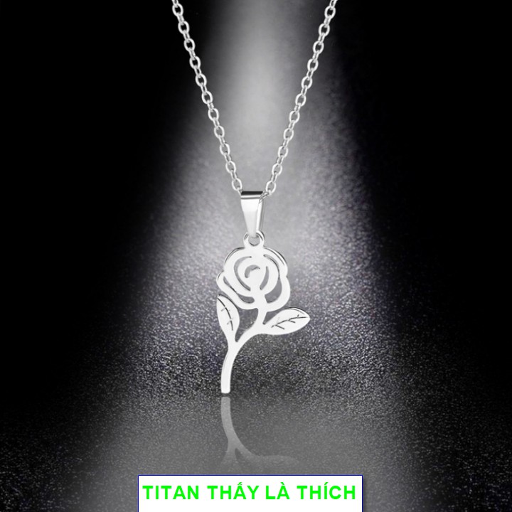 Dây chuyền đẹp cho nữ titan bông hoa đẹp - Hàng titan vàng 18k sáng ...