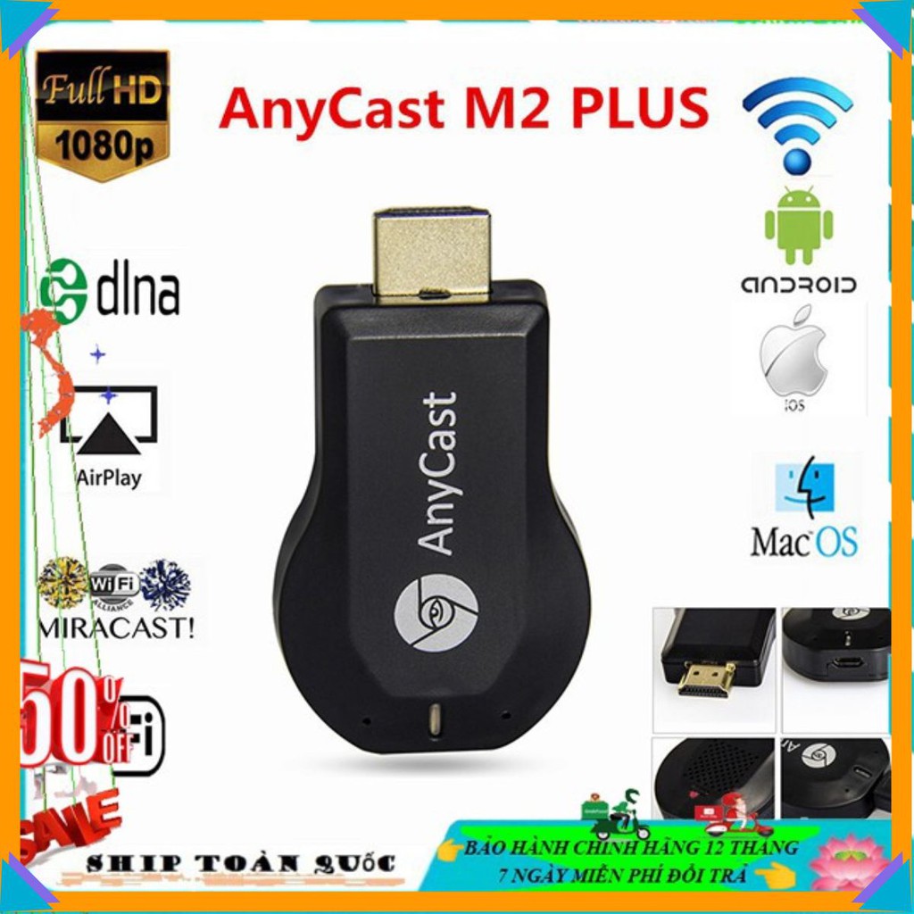Thiết bị đồng bộ từ điện thoại lên tivi - Anycast M2Plus Cao Cấp/HDMI không dây AnyCast/Chuyển ...