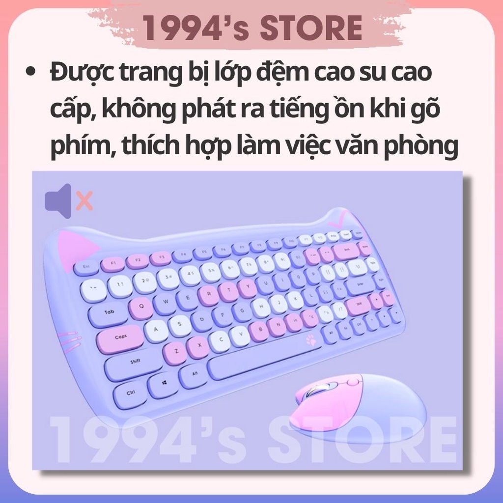 Mua Bộ combo bàn phím giả cơ và chuột MOFII Geezer Tai Mèo không dây ...