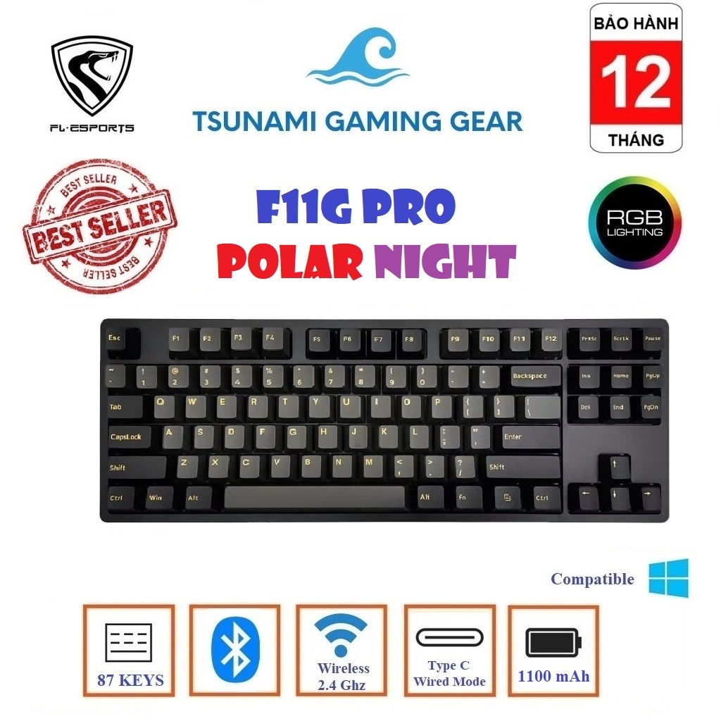 Mua Bàn phím cơ FL-Esports F11G Pro Aqua Green/ Polar Night Black RGB ...