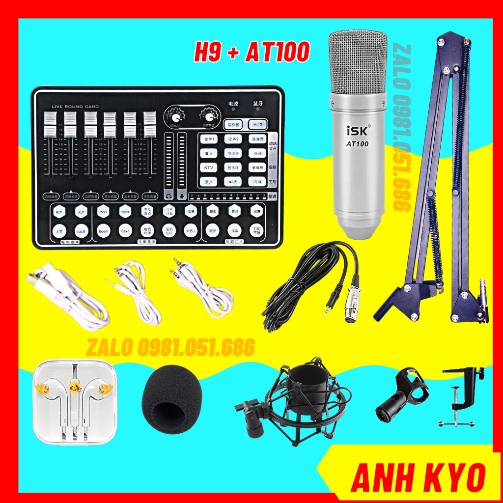 Bộ Mic Thu Âm Giá Rẻ Mic Livestream Soundcard H9 Mic Hoa Vinh ISK ...