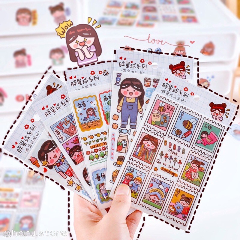 STICKER - Bộ Sticker Korean Girl and Friends | Shopee Việt Nam