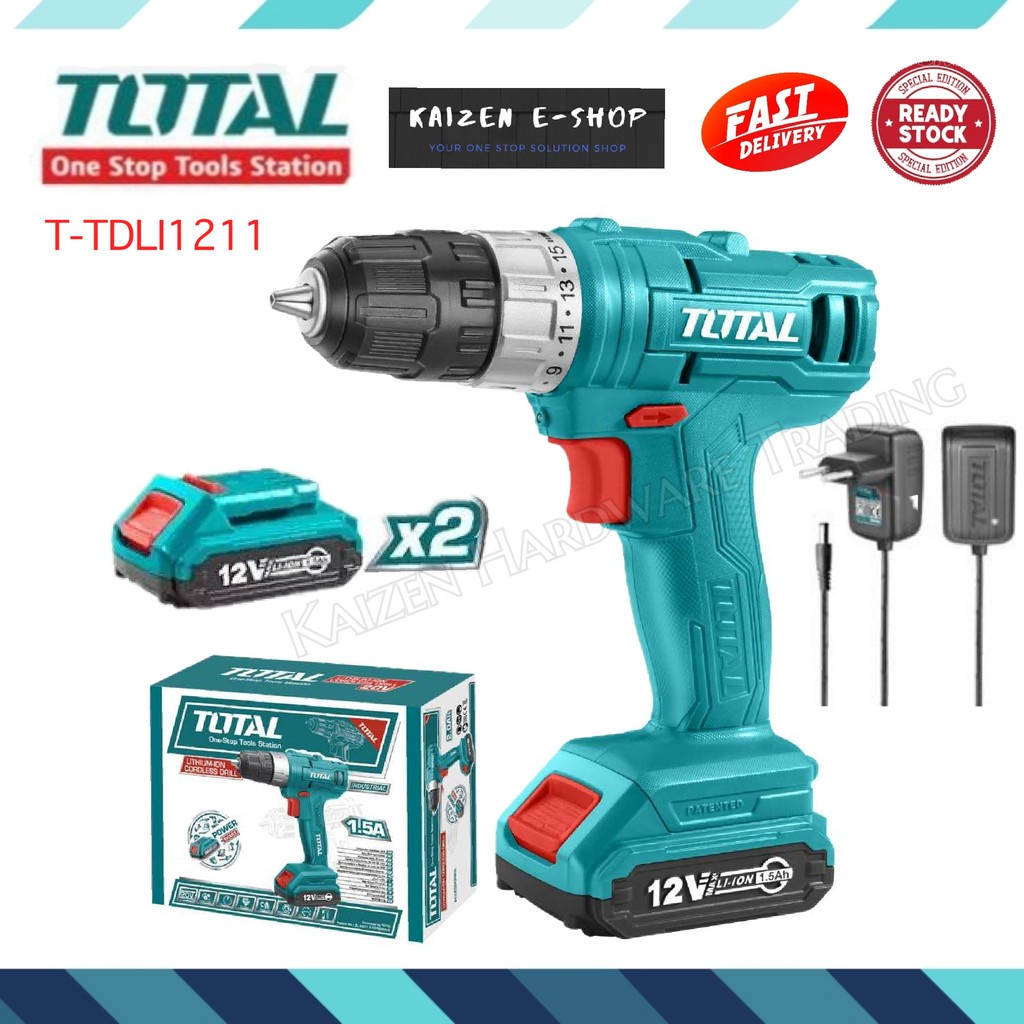 Máy khoan dùng pin Lithium 12V Total TDLI1211 20Nm Kèm theo 1 pin 1 sạc ...
