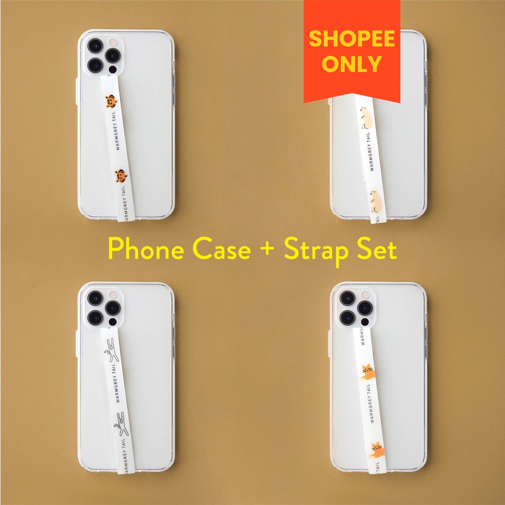 [WARMGREY TAIL] (IPHONE) TIMBER LOGO CLEAR CASE + PHONE STRAP SET ...