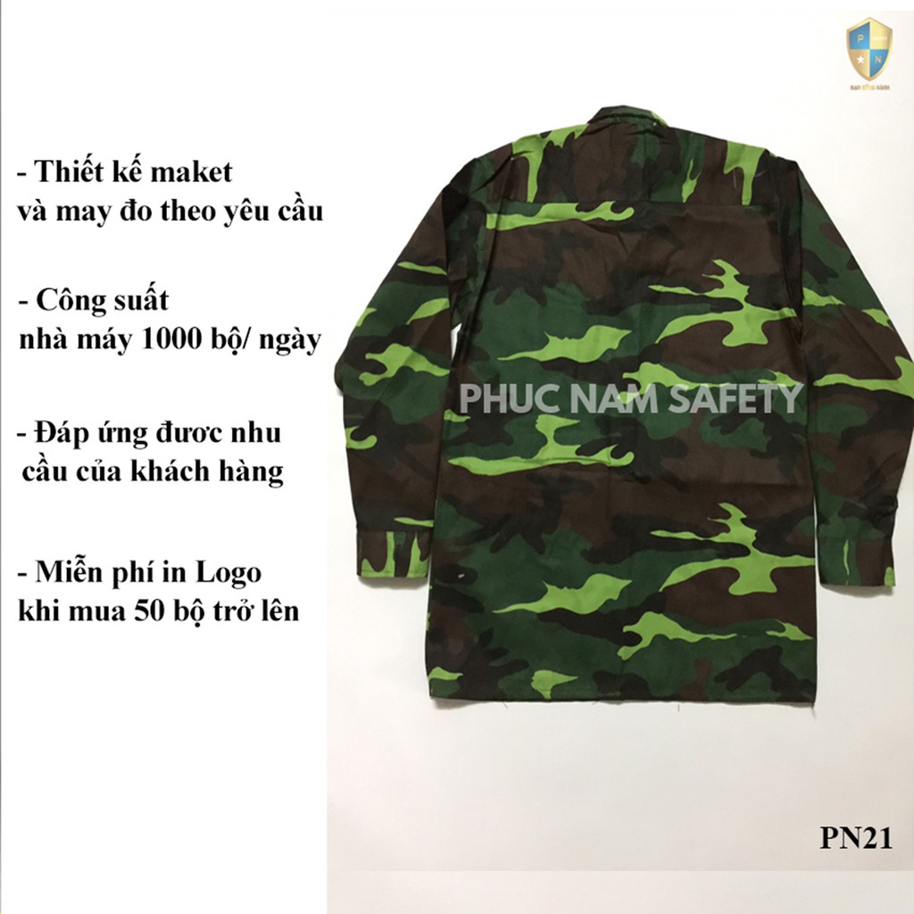 Mua Bộ quần áo bảo hộ lao động PN22 - màu rằn ri, quần áo bảo hộ lao ...