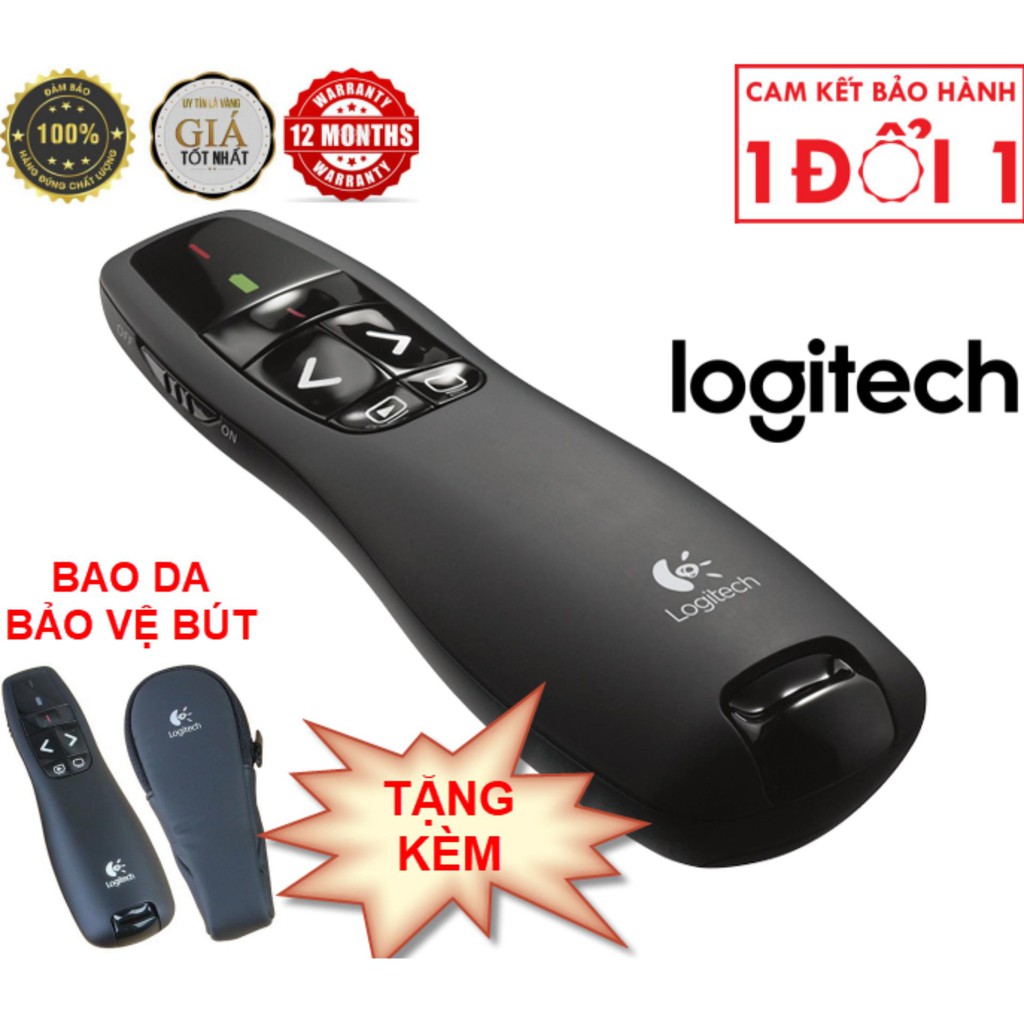 Bút trình chiếu Logitech R400- Bút thuyết trình-điều khiển slide và ...