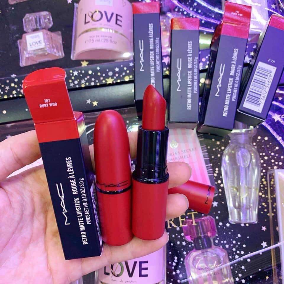 Son Mac Ruby Woo- Retro Matte bản Limited vỏ full đỏ | Shopee Việt Nam