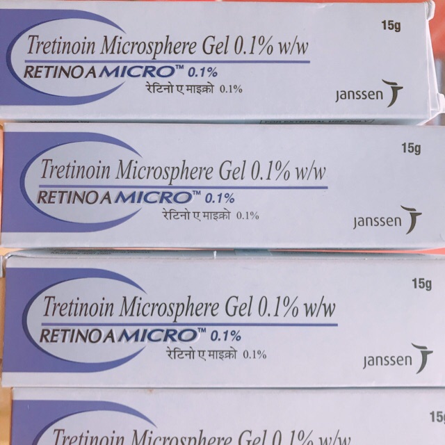 tretinoin microsphere gel 0.1%, kem bôi mun ẩn, và se nhỏ lỗ chân lông ...