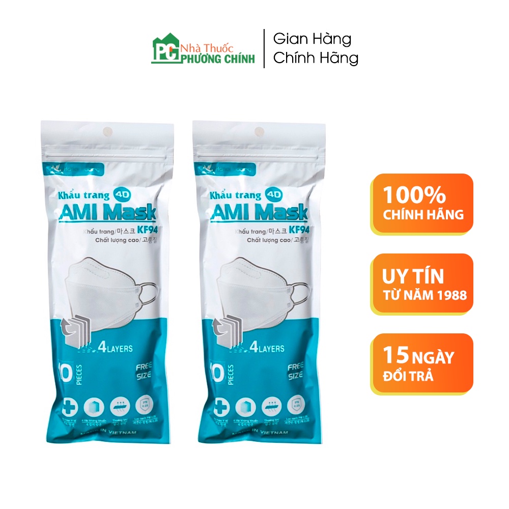 Khẩu Trang KF94 4D Mask Hàn Quốc 4 Lớp Kháng Khuẩn Cao Cấp (10 Cái/Túi ...