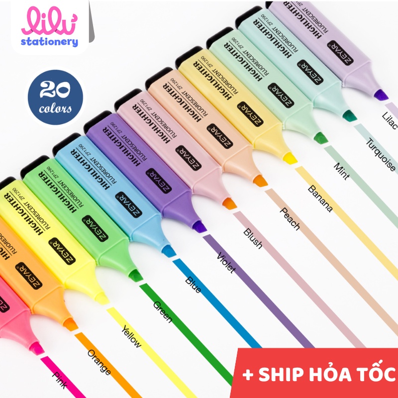 Mua Bút highlight pastel dạ quang 20 màu đánh dấu nhớ dòng trang trí sổ ...