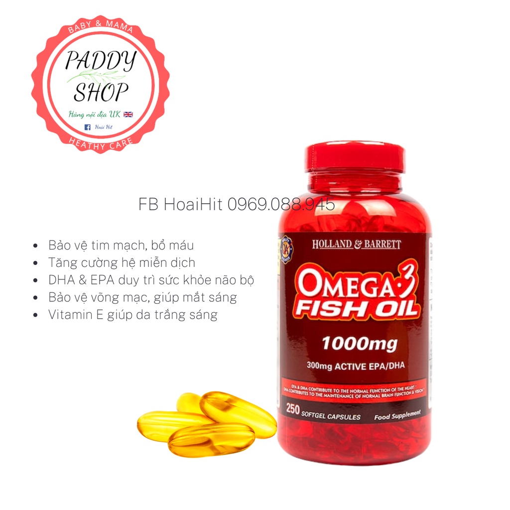 Mua Omega 3 Fish Oil 1000mg Holland & Barrett Anh Quốc 250 viên- dầu cá ...
