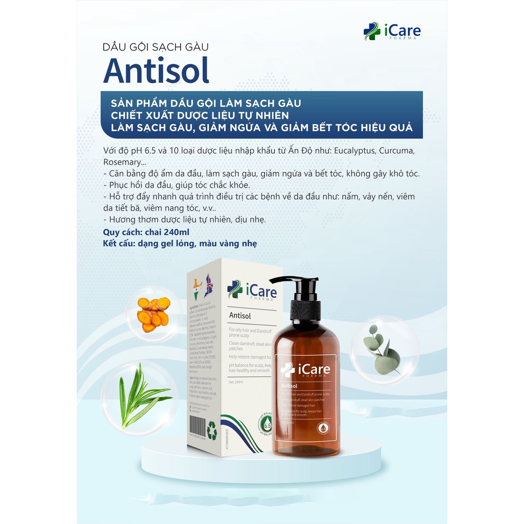 Mua Combo Dermato 200 & Dầu Gội Sạch Gàu Antisol | Thương Hiệu iCare ...
