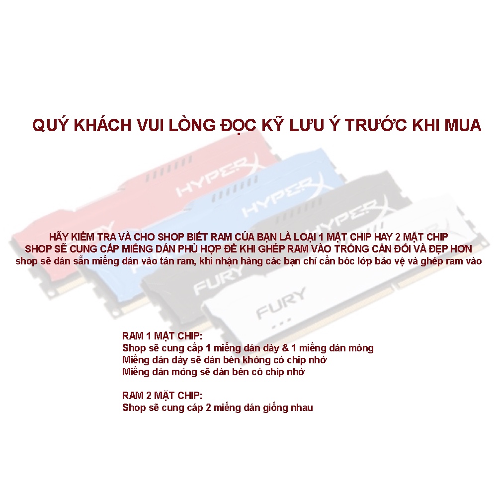 Mua Tản Nhiệt Ram Fury HyperX - RAM DDR2, DDR3, DDR4 - Chất liệu nhôm, khắc Logo chữ nổi - Tặng ...
